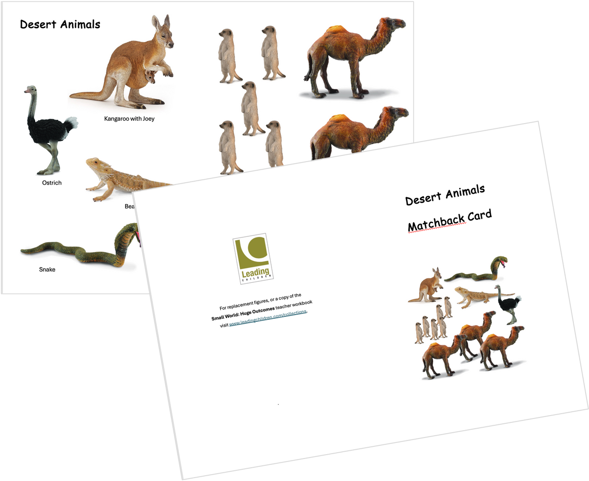 Desert Animals Matchback Card – Leading Children